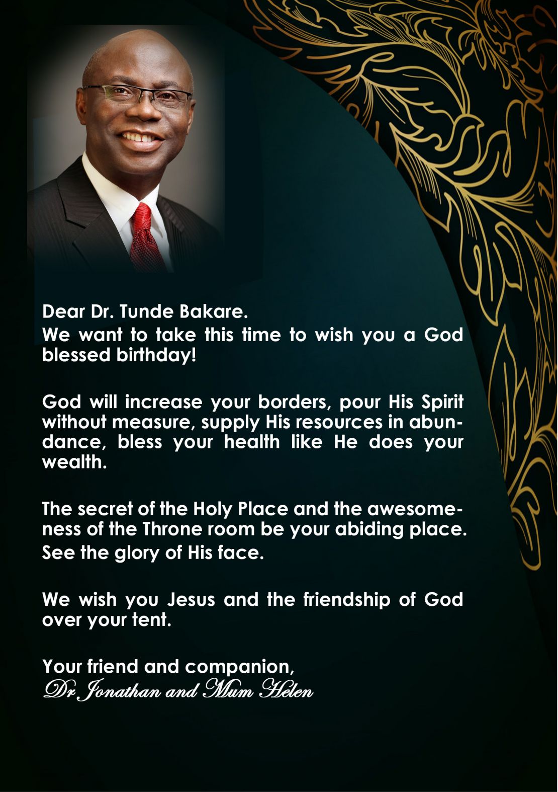 Blessed Birthday To Dr. Tunde Bakare - 2018 - Dr Jonathan David